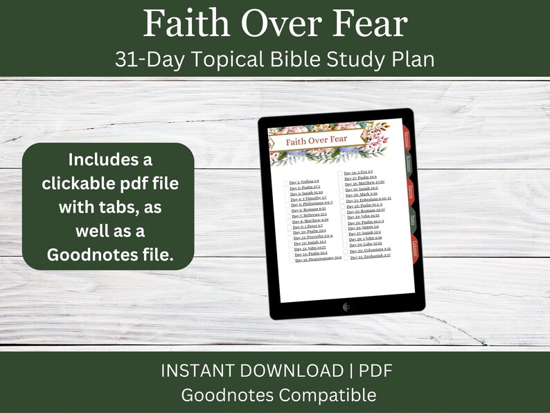 Faith Over Fear Bible Study Journal | 31-day Plan (digital Download) - Etsy