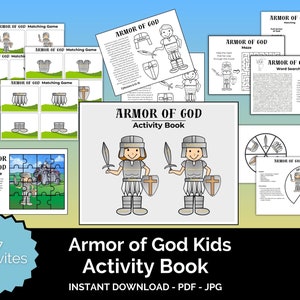 Armor of God Activity Book for Kids, Bible Story Printables, Bible ...