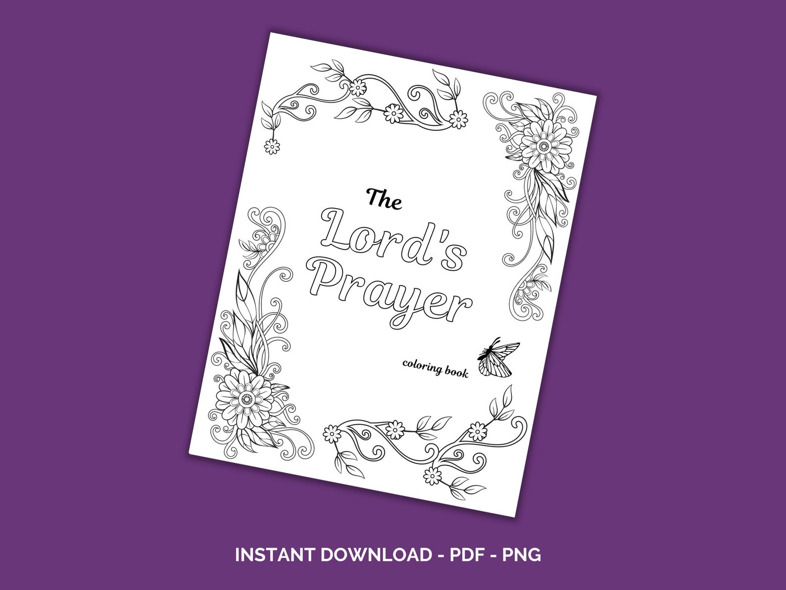 The Lord's Prayer Scripture Coloring Pages - Instant Download Printable ...