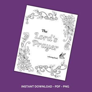 The Lord's Prayer Scripture Coloring Pages - Instant Download Printable ...