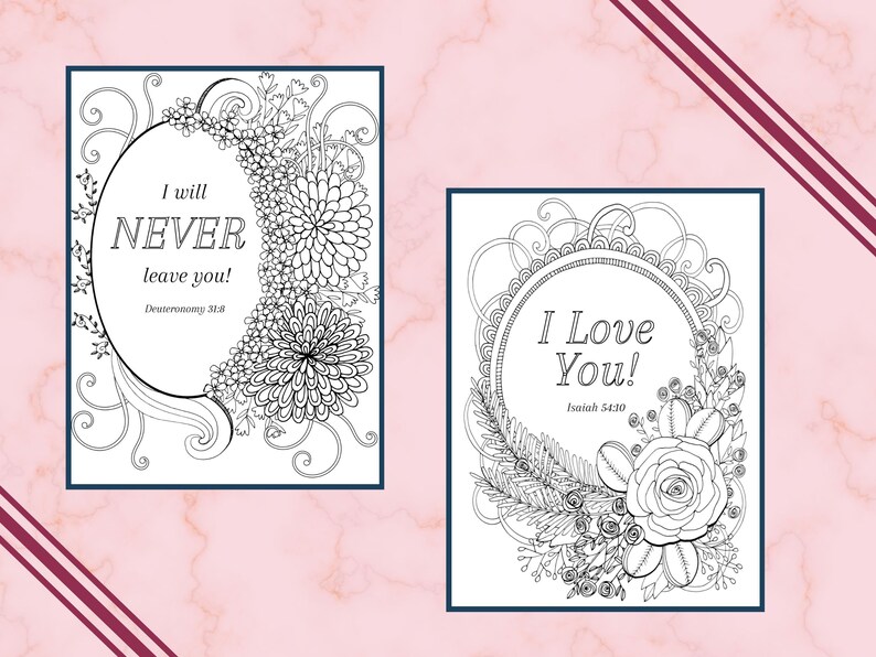 Promises of God Scripture Coloring Pages Instant Download Printable ...