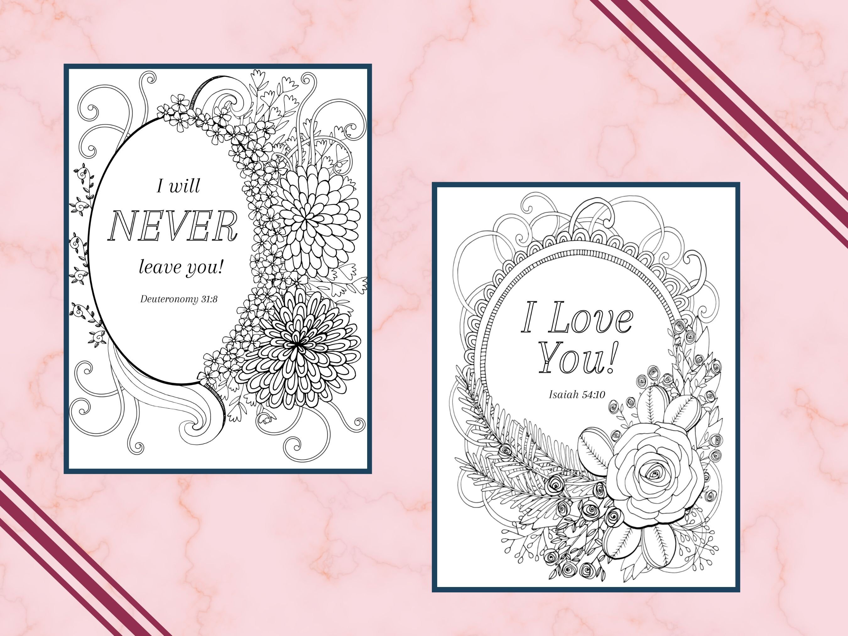Promises of God Scripture Coloring Pages Instant Download Printable ...