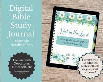 Bible Study Journal Bible Reading Plan Printable Digital Bible Study ...