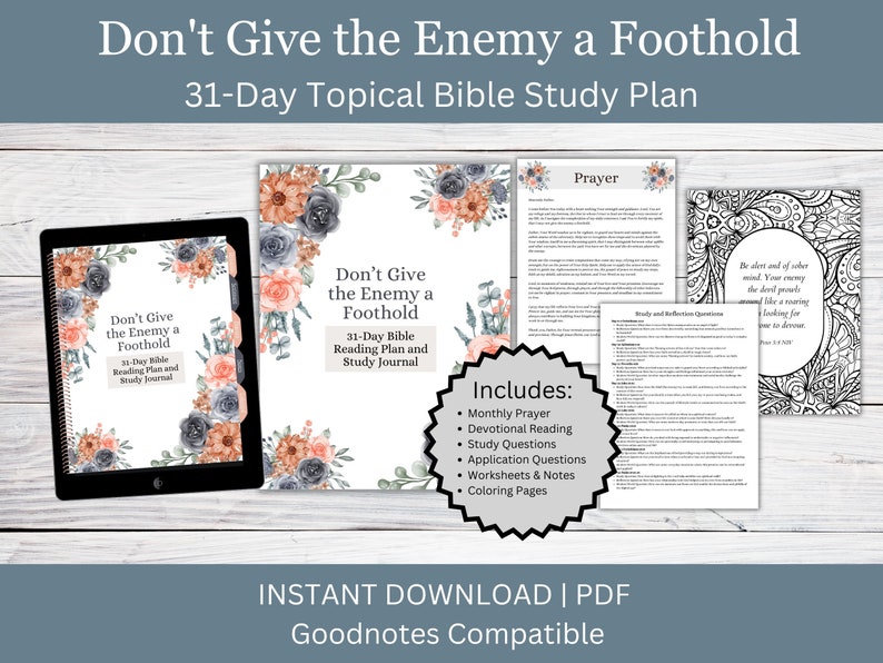Bible Study Journal | Bible Reading Plan Printable | Digital Bible ...