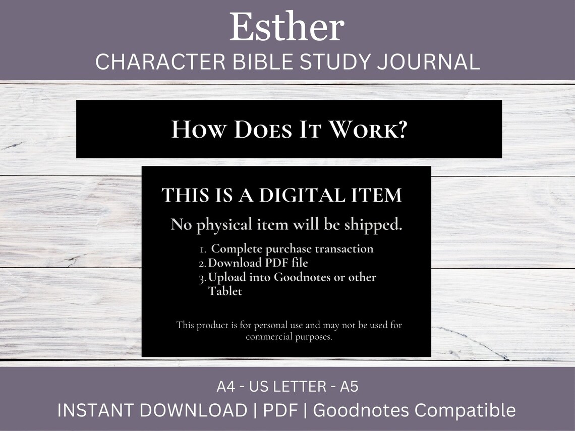 Bible Study Journal |esther Bible Study | Character Study | Christian ...