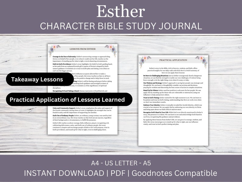 Bible Study Journal |esther Bible Study | Character Study | Christian ...