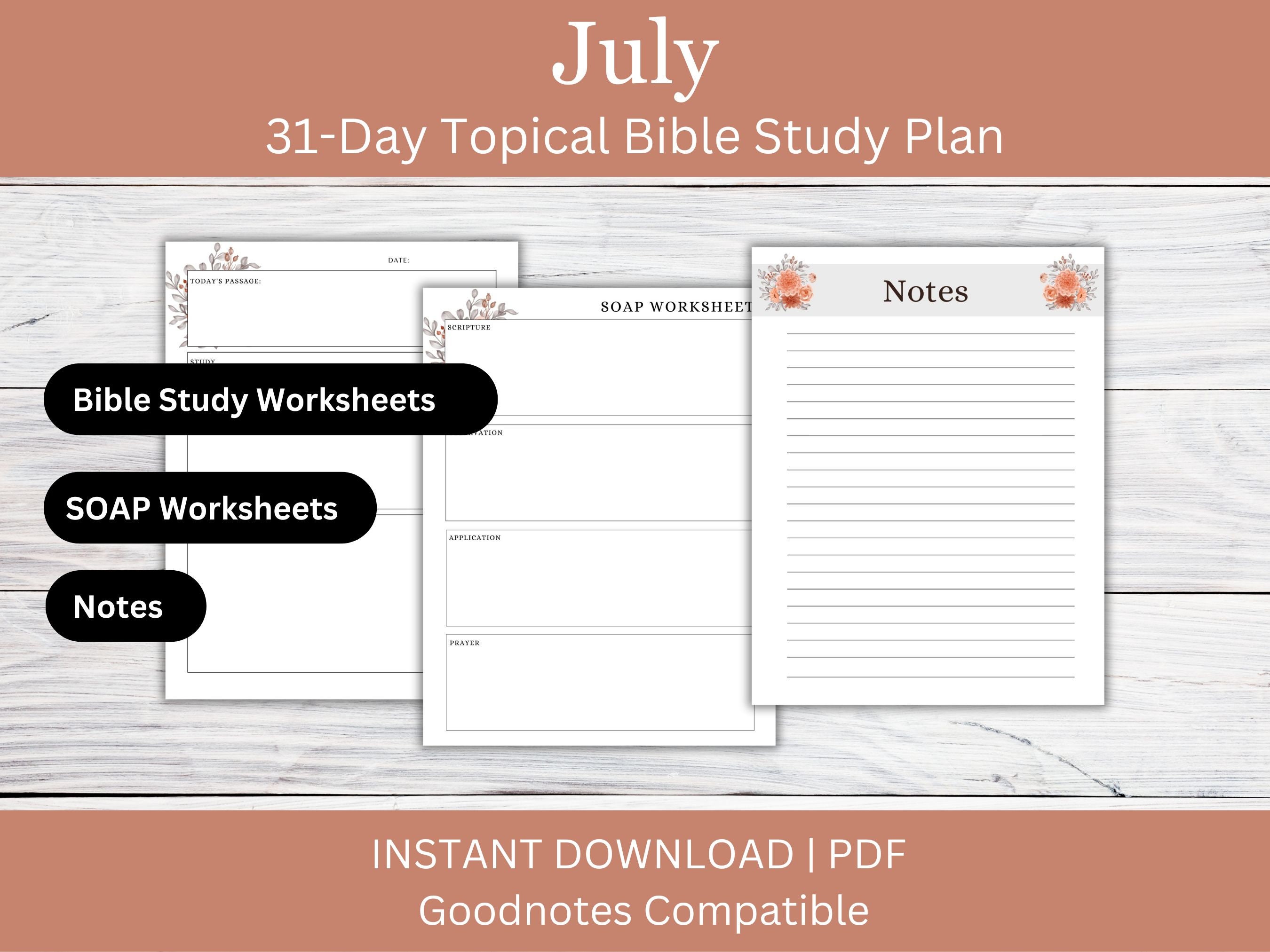 Bible Study Journal | Bible Reading Plan Printable | Digital Bible ...