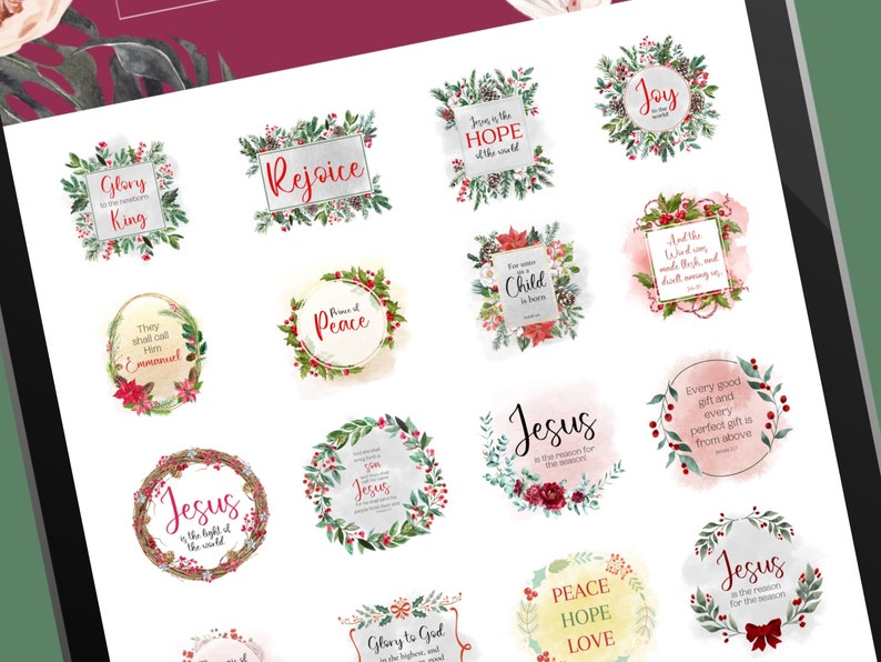 Christmas Verse Goodnotes Stickers | Faith Digital Stickers for ...
