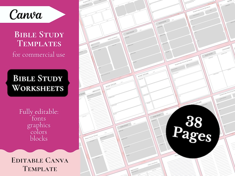 Bible Study Templates | Editable Canva Template | Bible Study ...