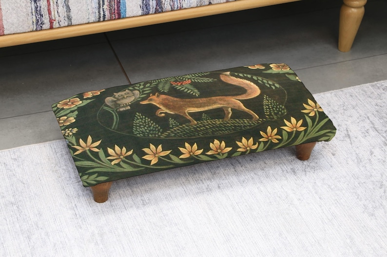 Ottoman Footstool, Retro Upholstered Decorative Cozy Footrest, Turkish ...