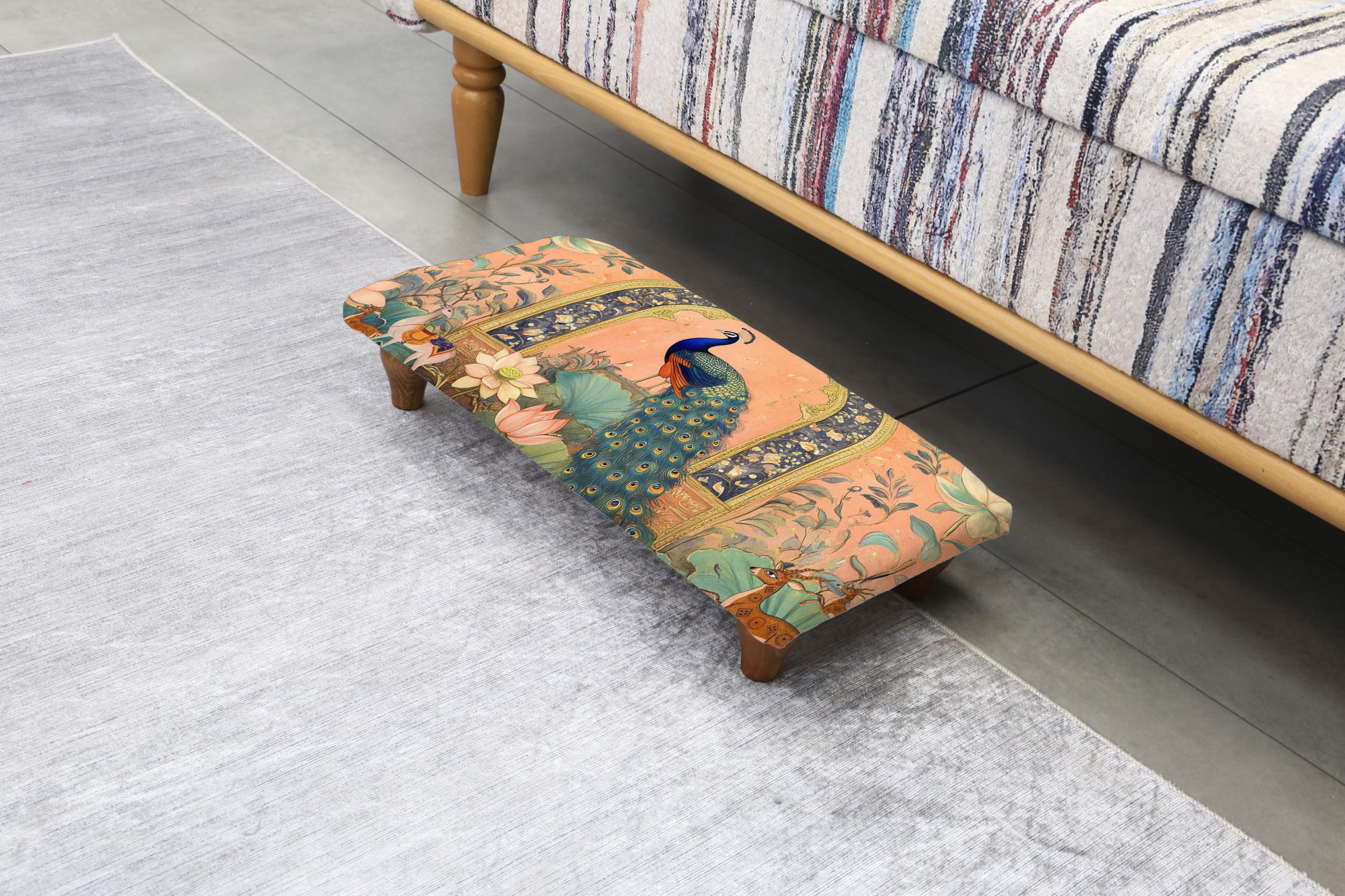 Elegant Ottoman Footstool, Upholstered Retro Cozy Footrest, Turkish ...