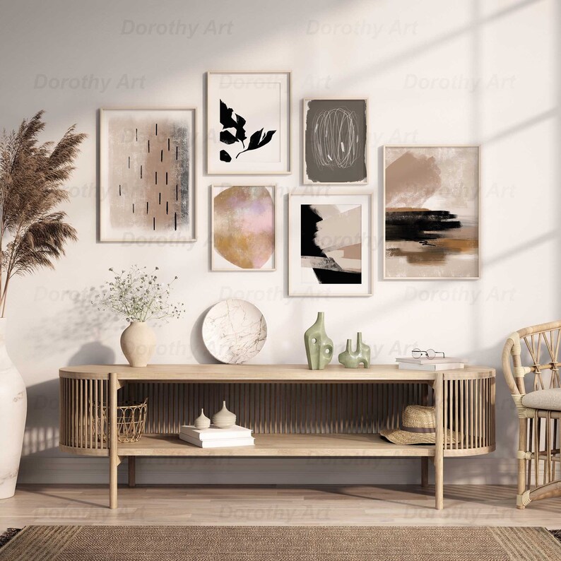 Downloadable Gallery Wall Set, Printable Wall Art, Abstract Set of 8 ...