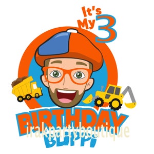 BLIPPI Boys 3rd Birthday Design Digital PNG Download - Etsy