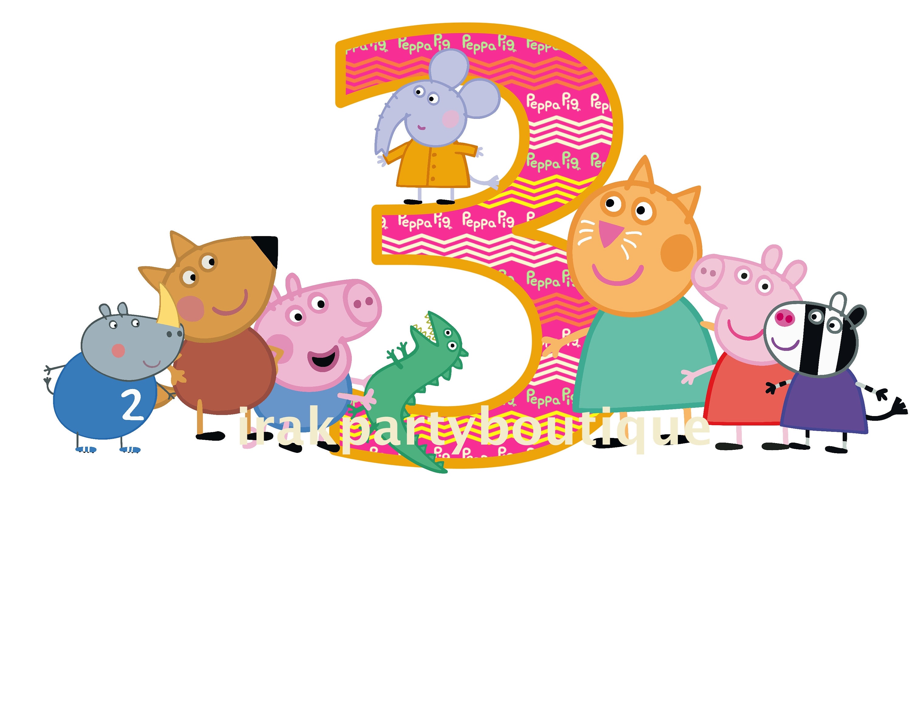 PEPPA PIG 3rd Birthday Design Digital PNG Download Peppa - Etsy