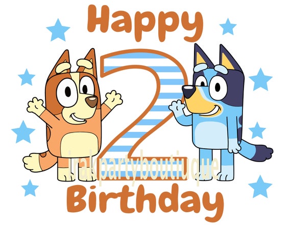 BLUEY 2nd BIRTHDAY Design Digital PNG Download Bluey | Etsy India