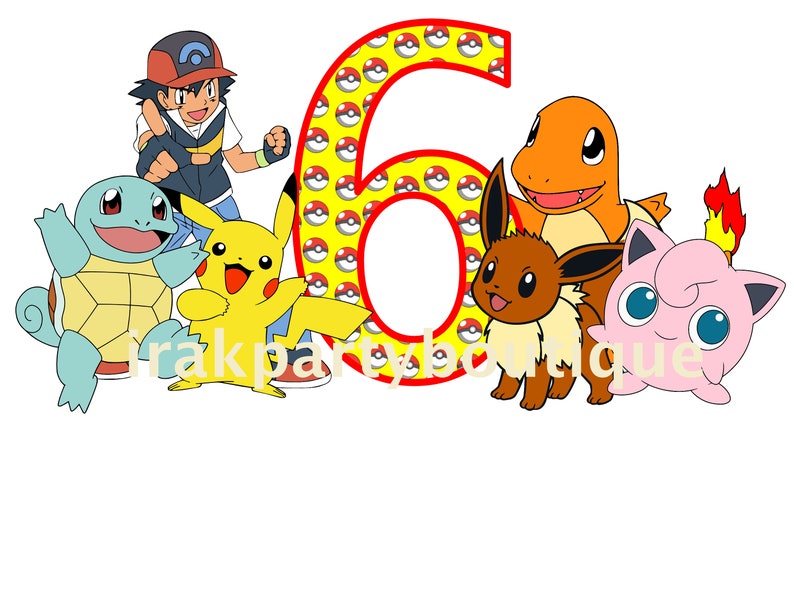 POKEMON 6th Birthday Design Digital PNG Download Pokemon - Etsy