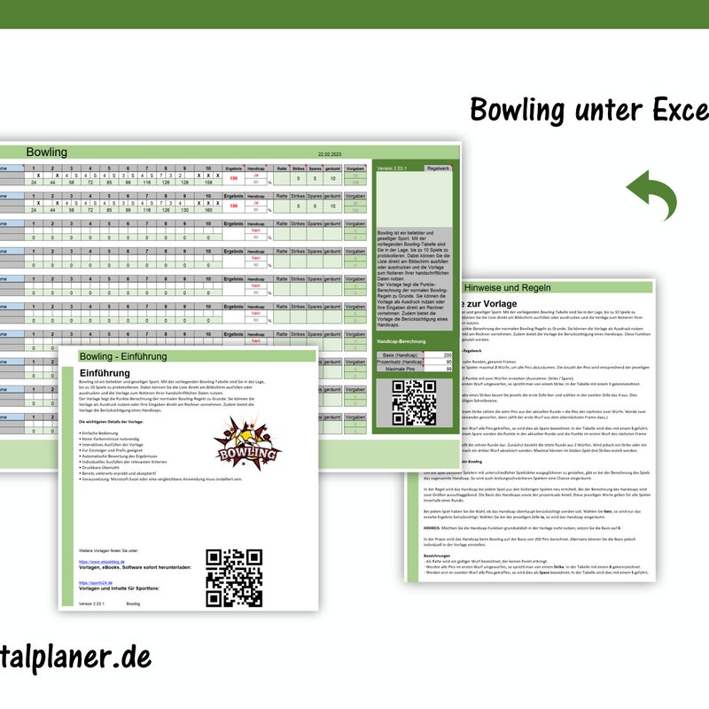 Bowling Excel Spreadsheet - Etsy