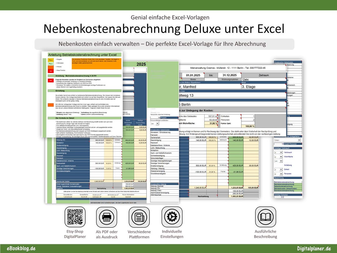 Utility Bill Excel Template for Tenants & Landlords | Clear and ...