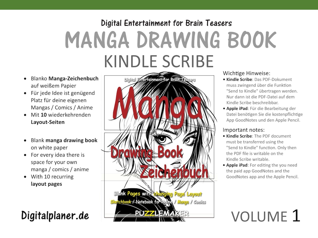 Manga Drawing Book / Interactive Drawing Book With Blank Pages With ...