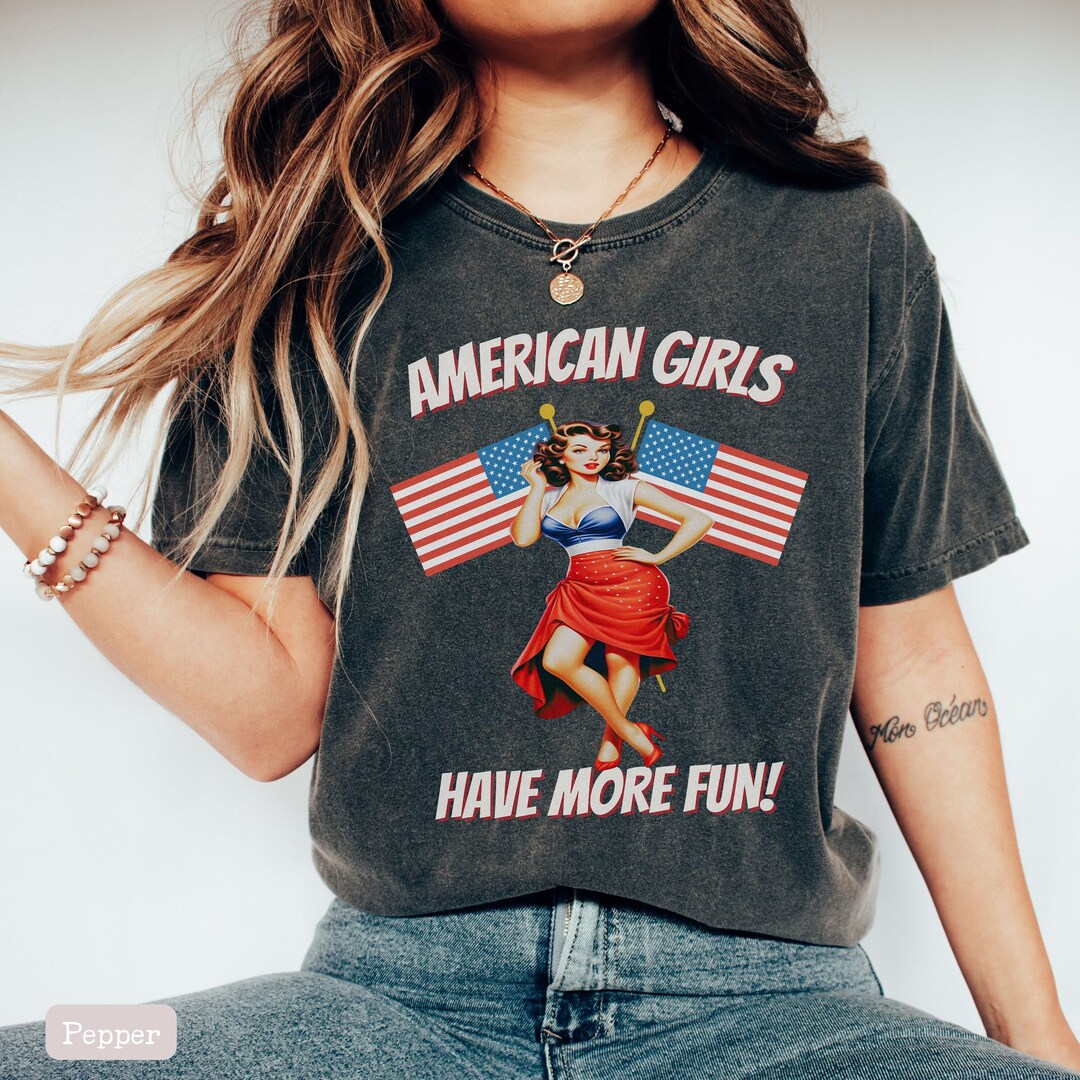 Retro 4th of July Shirt, Pinup Girl Rockability Shirt, Vintage Fourth ...