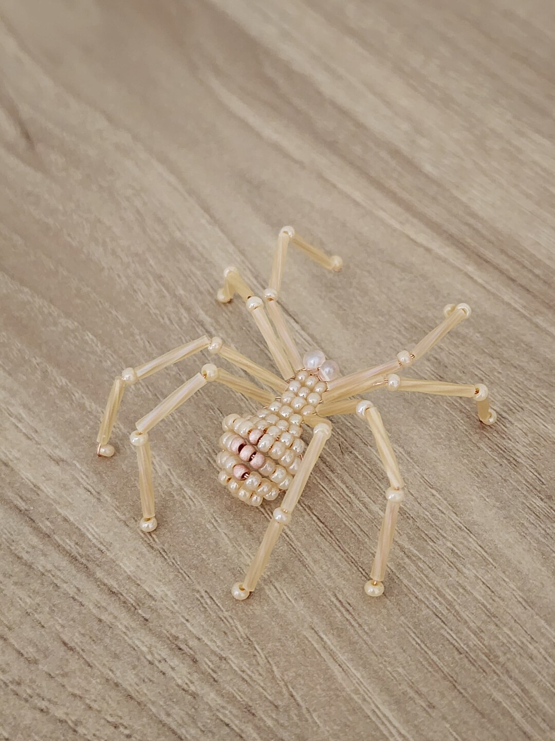 Beige & Cream Toned Spider, Handmade, Hand Beaded, Insect, Gift Ideas ...
