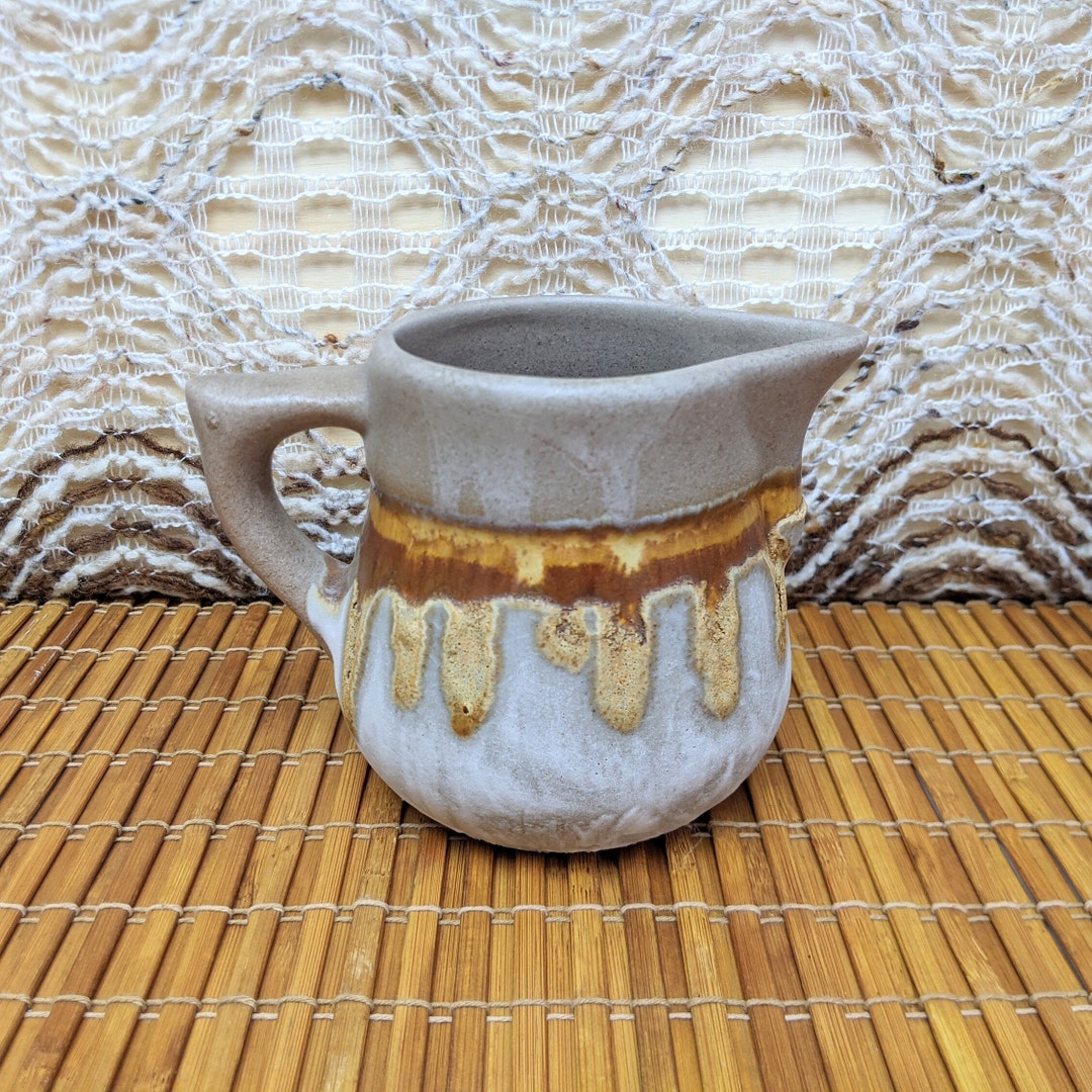 Vintage Laurentian Pottery Tundra Creamer Textured Lava Drip Glaze Made ...