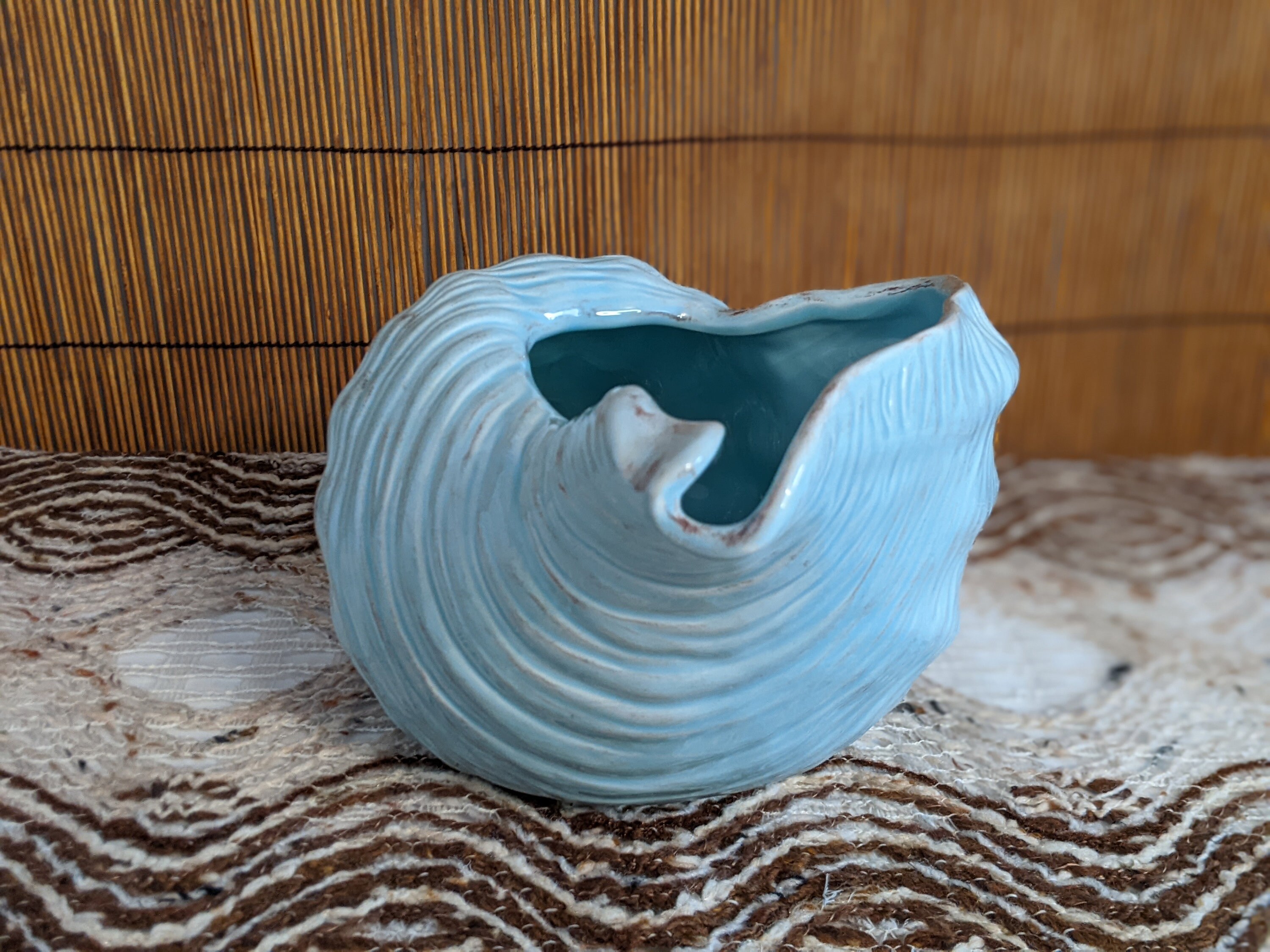 Vintage Soft Blue Ceramic Conch Seashell Planter - Etsy
