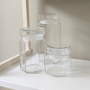 Vintage Octime Clear Storage Jar & Lid by Arcoroc | Glass Jar ...