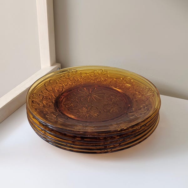 Amber Glass Plates - Etsy