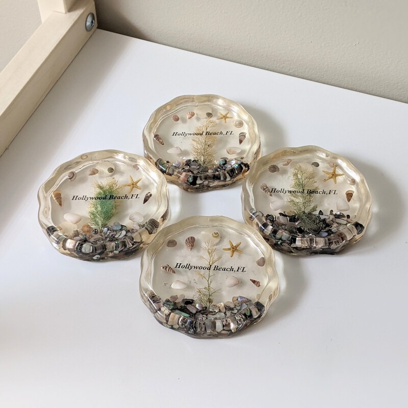 Seashell Coasters - Etsy