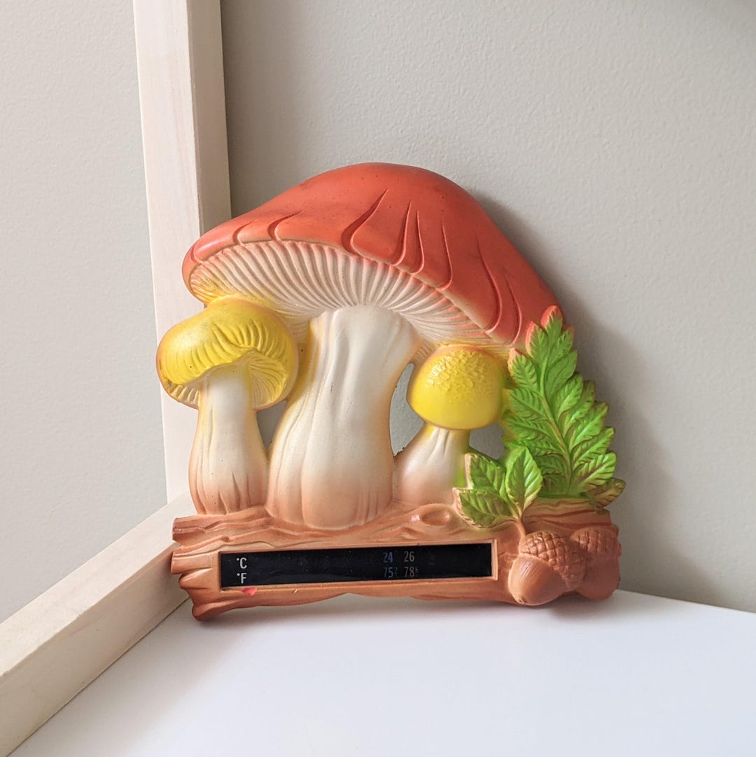 Vintage Mushroom Chalkware Thermometer by Miller Studio 1984 - Etsy
