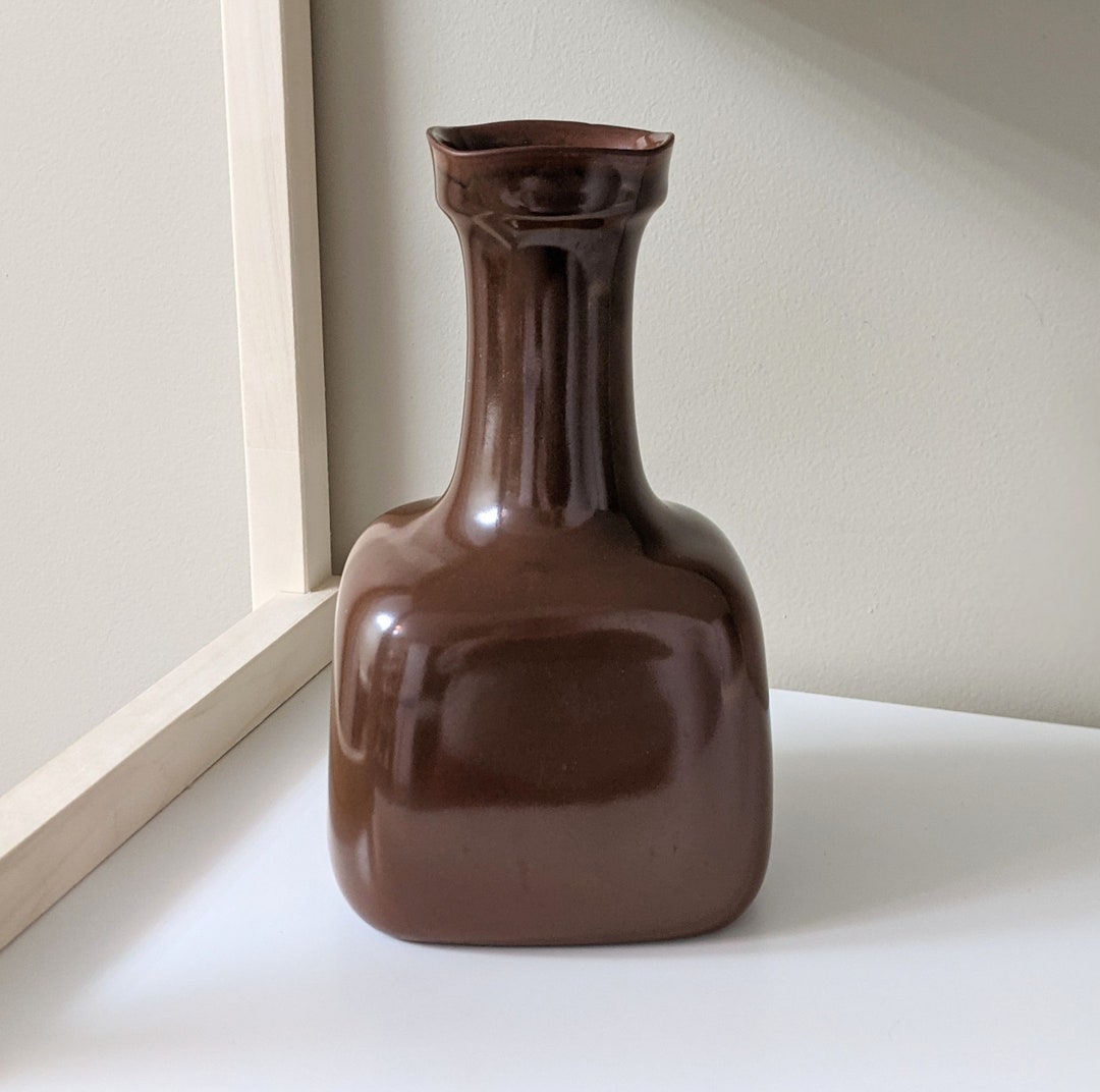 Vintage Brown Ceramic Stoneware Bottle by Sial Pottery Quebec ...