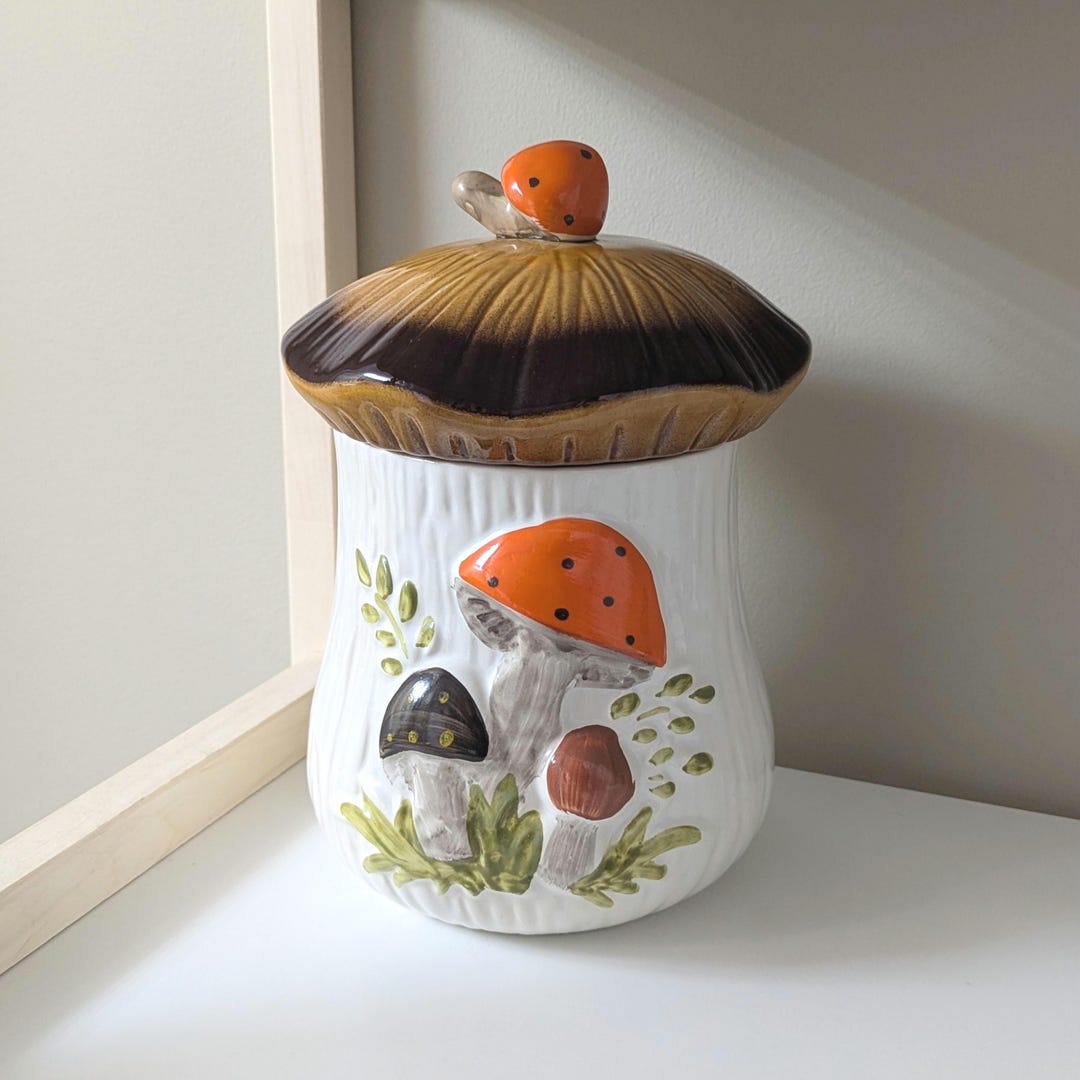 Vintage Merry Mushroom Toadstool Ceramic Canister Cookie Jar Laurentian Pottery LP 630 Canada - Etsy