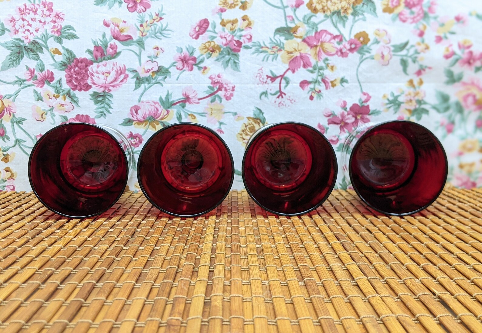 Vintage Cavalier Ruby Red Water Goblets by Cristal D'arques-durand ...