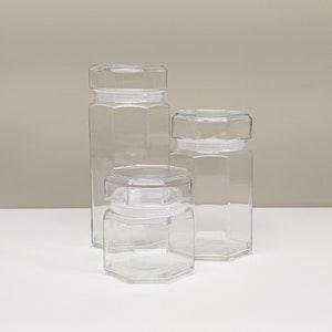Vintage Octime Clear Storage Jar & Lid by Arcoroc | Glass Jar ...