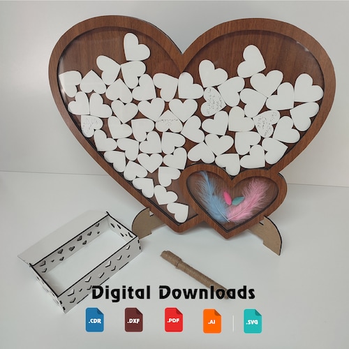 Wedding Guest Book. Wooden Wedding Decor Laser Cut Files SVG - Etsy