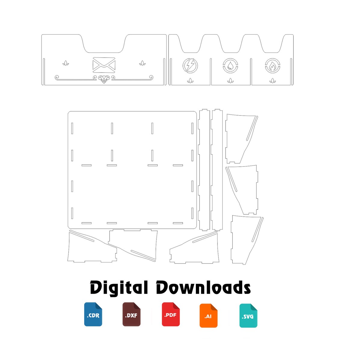 Mailbox Dxf Files Wedding Post Box Laser Cut File Mail - Etsy