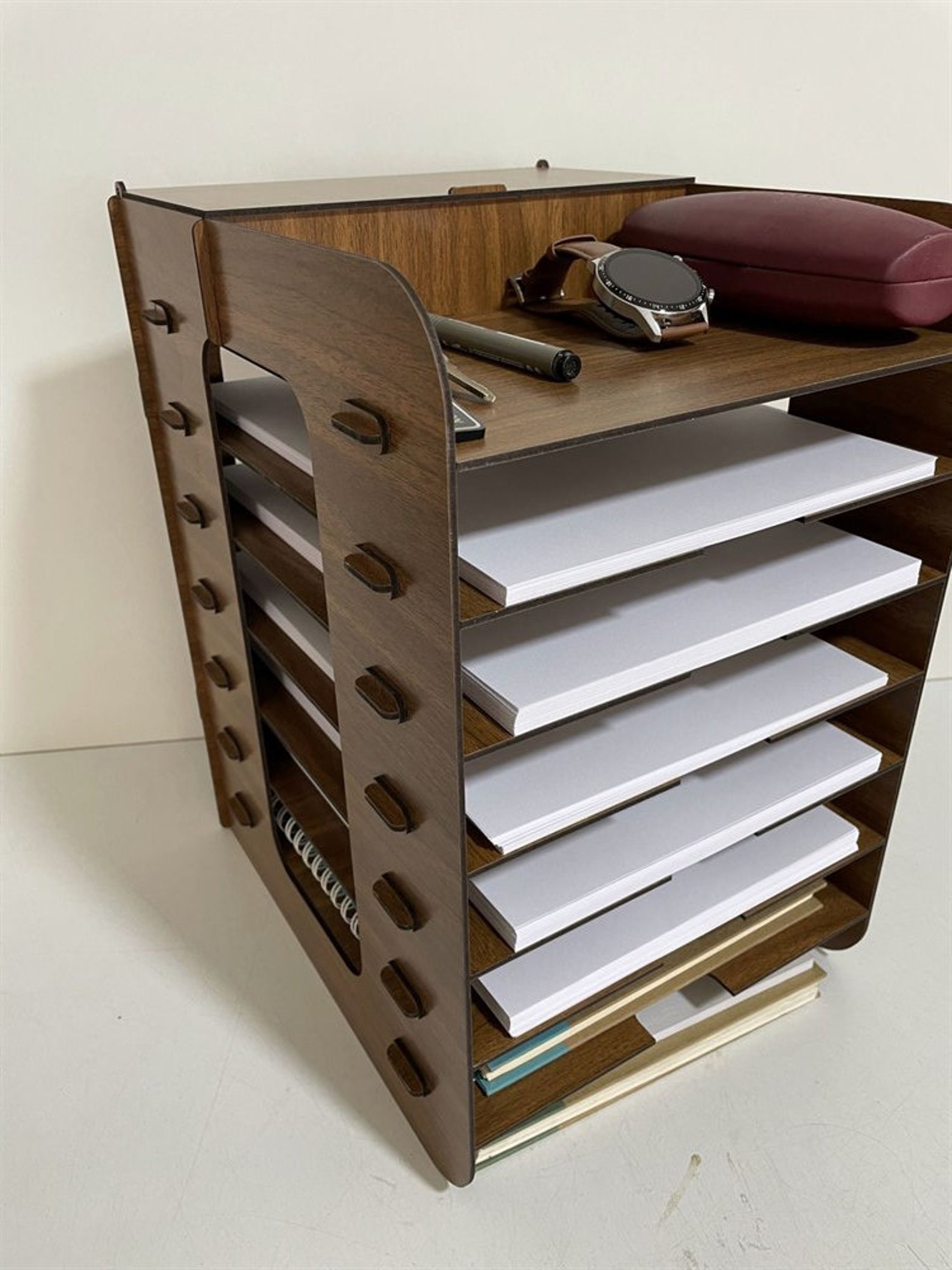 Personalized Wood Desk Organizer / Wooden Letter Tray / Wooden - Etsy