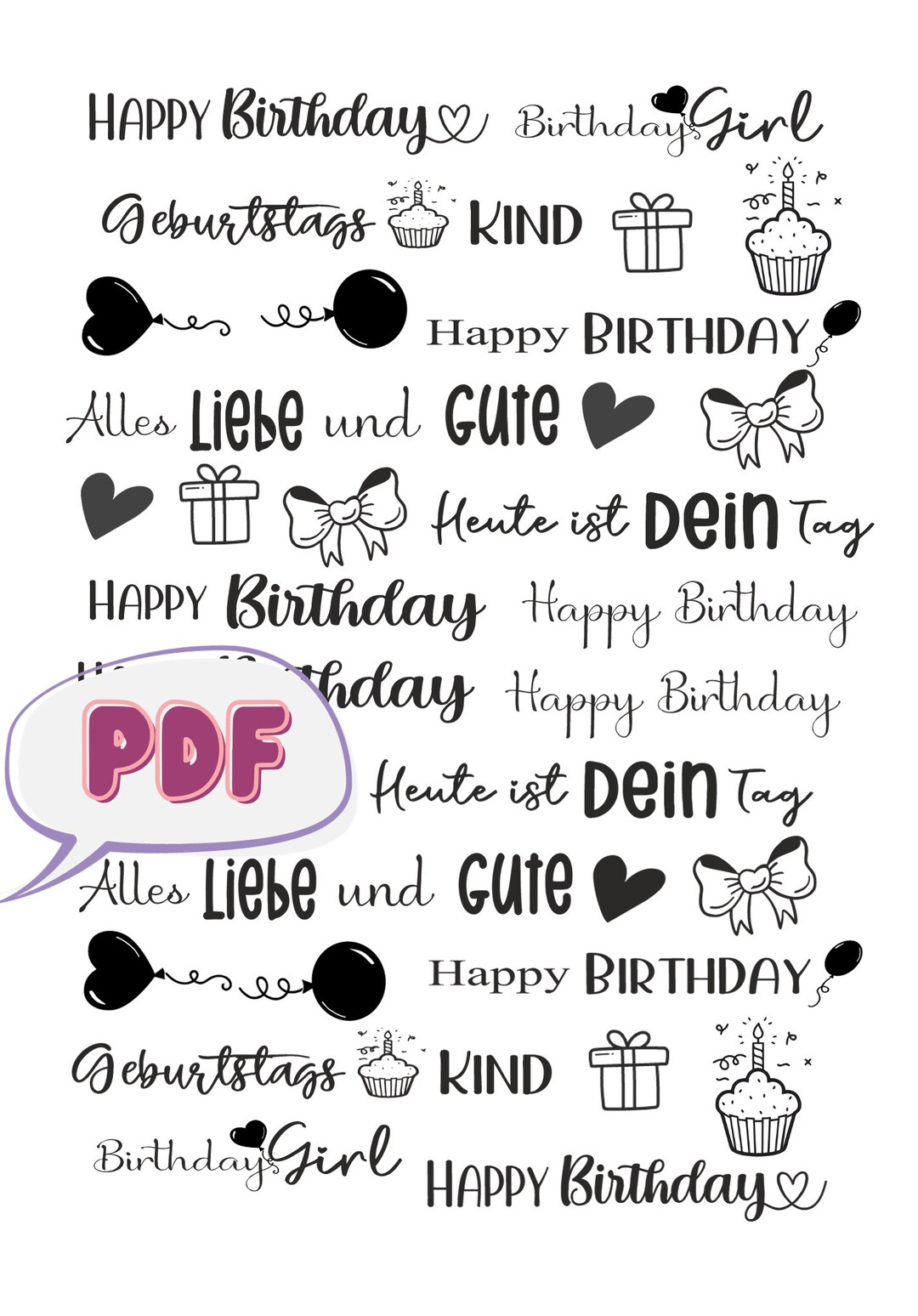 All About Birthdays as a PDF File for Candle Tattoos, Candle Foil - Etsy