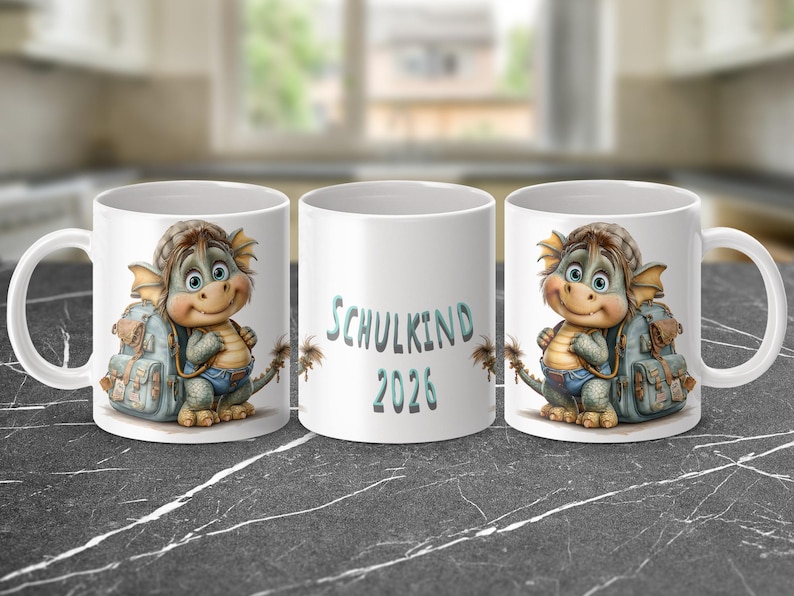 Cute Dragon Schoolchild 2026 Boys Customizable First Day of School 11oz ...