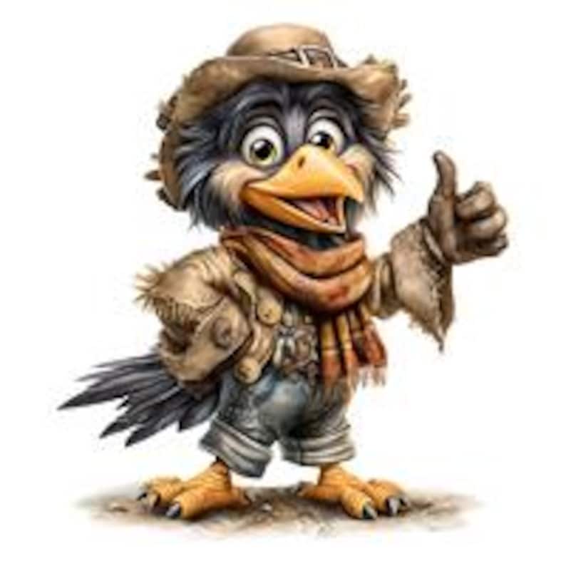10 Cute Ravens Scarecrows Look PNG Bundle Print Crafts Sublimation DTF ...