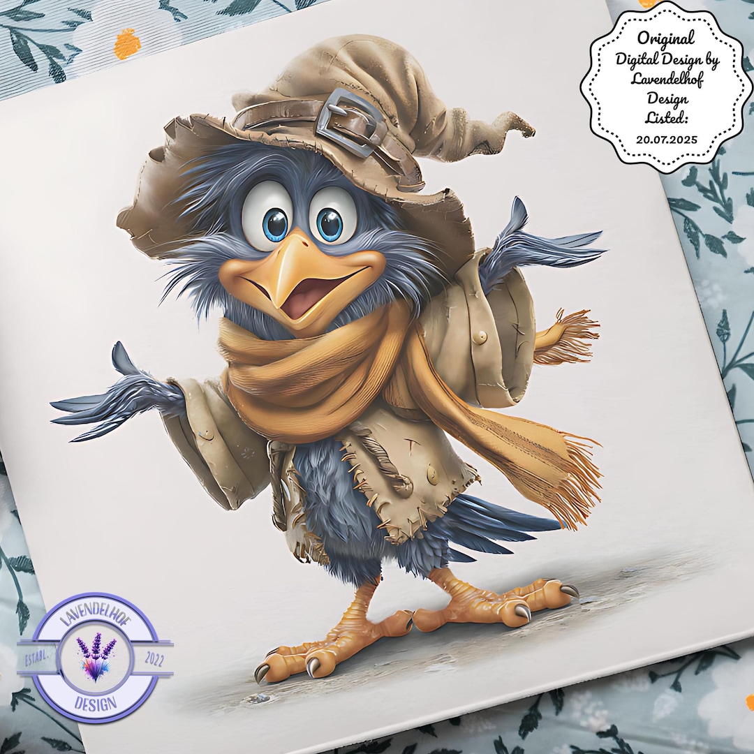 10 Cute Ravens Scarecrows Look PNG Bundle Print Crafts Sublimation DTF ...