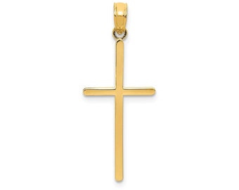 14k Gold Latin Cross Pendant - Etsy