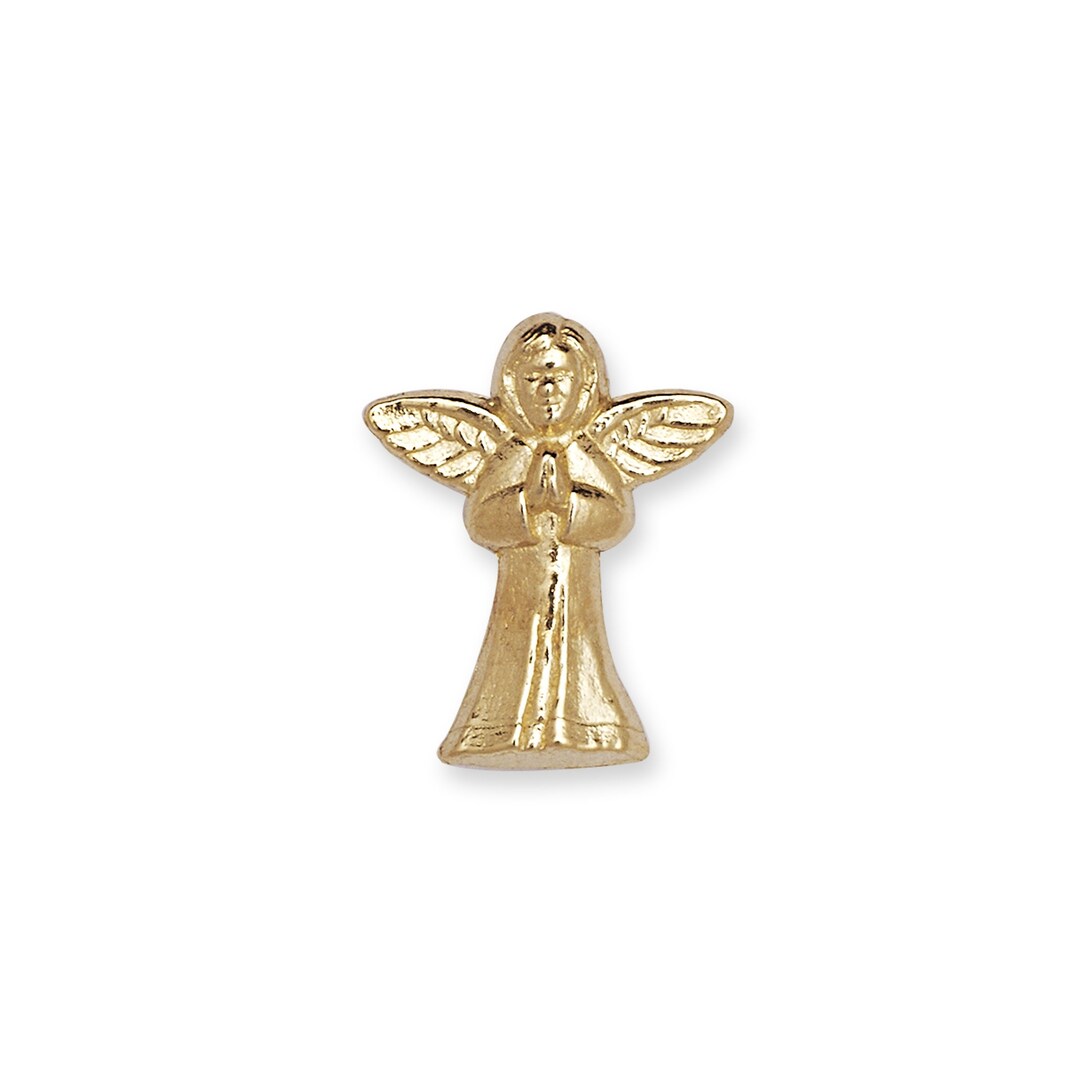 Curata 14k Yellow or White Gold Religious Praying Angel Lapel Pin ...