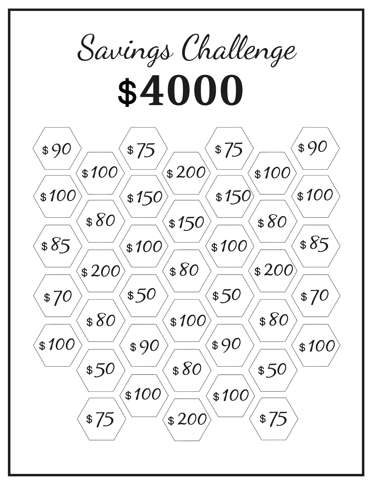 Money Saving Challenge Savings Tracker Printables 4000 - Etsy Australia