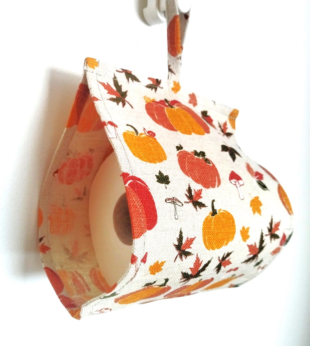 Farmhouse Linen Toilet Paper Holder: Rustic Pumpkin Bathroom Decor - Etsy