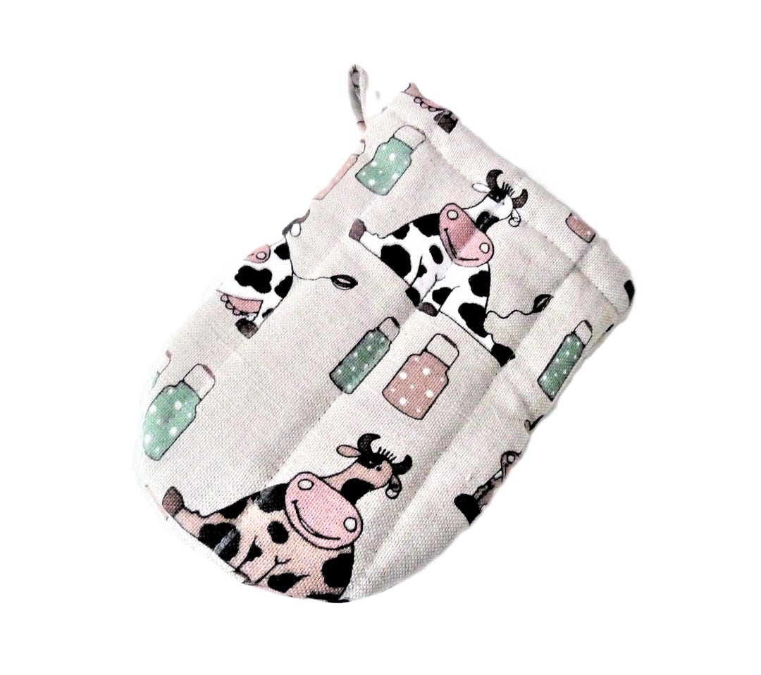 Linen Oven Glove: Heat Resistant Kitchen Mitten, Cow Print - Etsy