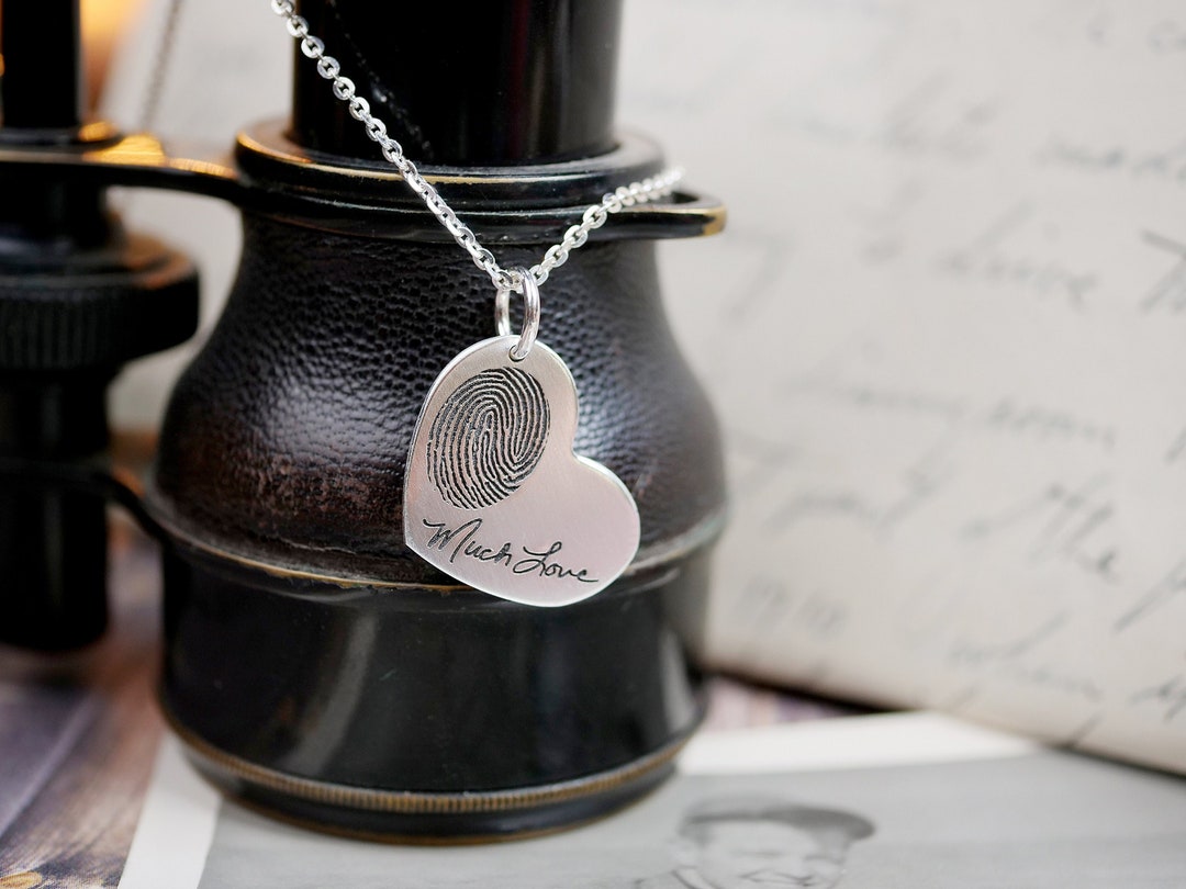 Actual Handwriting Necklace - Gold Heart Necklace • Real Handwritten ...