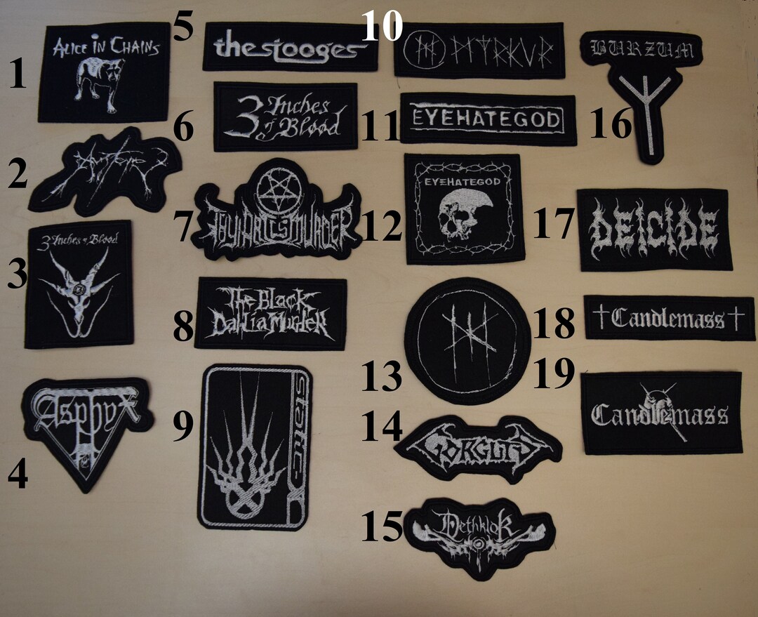 Embroidered Patch Black Metal Death Metal Heavy Metal Doom - Etsy Canada