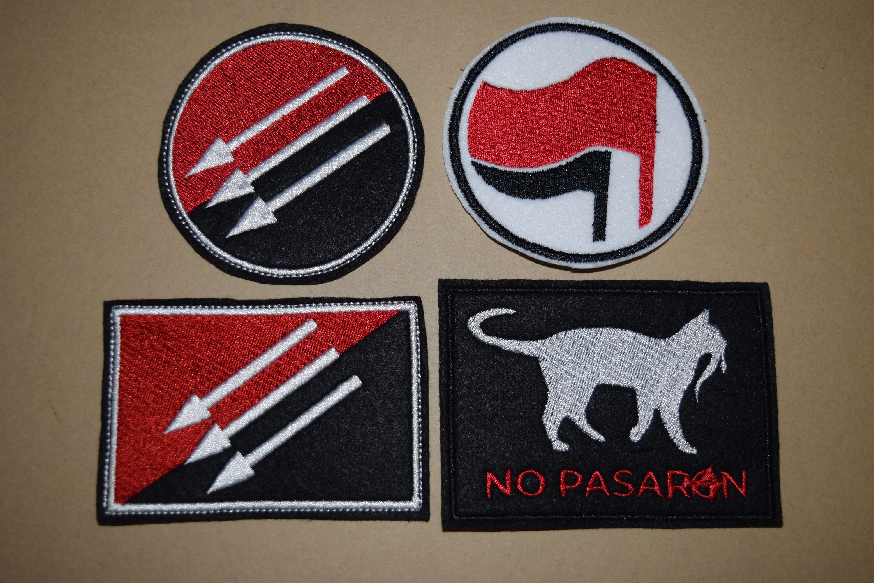 Antifa Patch Embroidered Antifascism Action Symbols Logo - Etsy UK